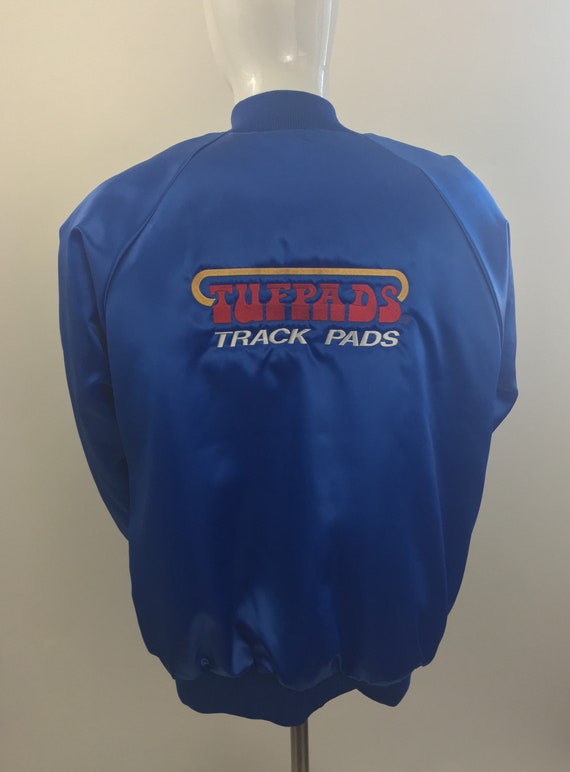 80's Blue Satin Jacket|Satin Bomber Jacket|Satin Base… - Gem