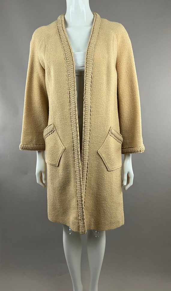 1960's Mr.Julius Yellow Minimalist Duster|Textured Sh… - Gem