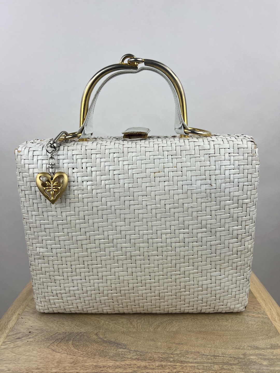 60er Jahre Rodo Weiße Stroh Geldbörse|Weiße Strohhandtasche ...