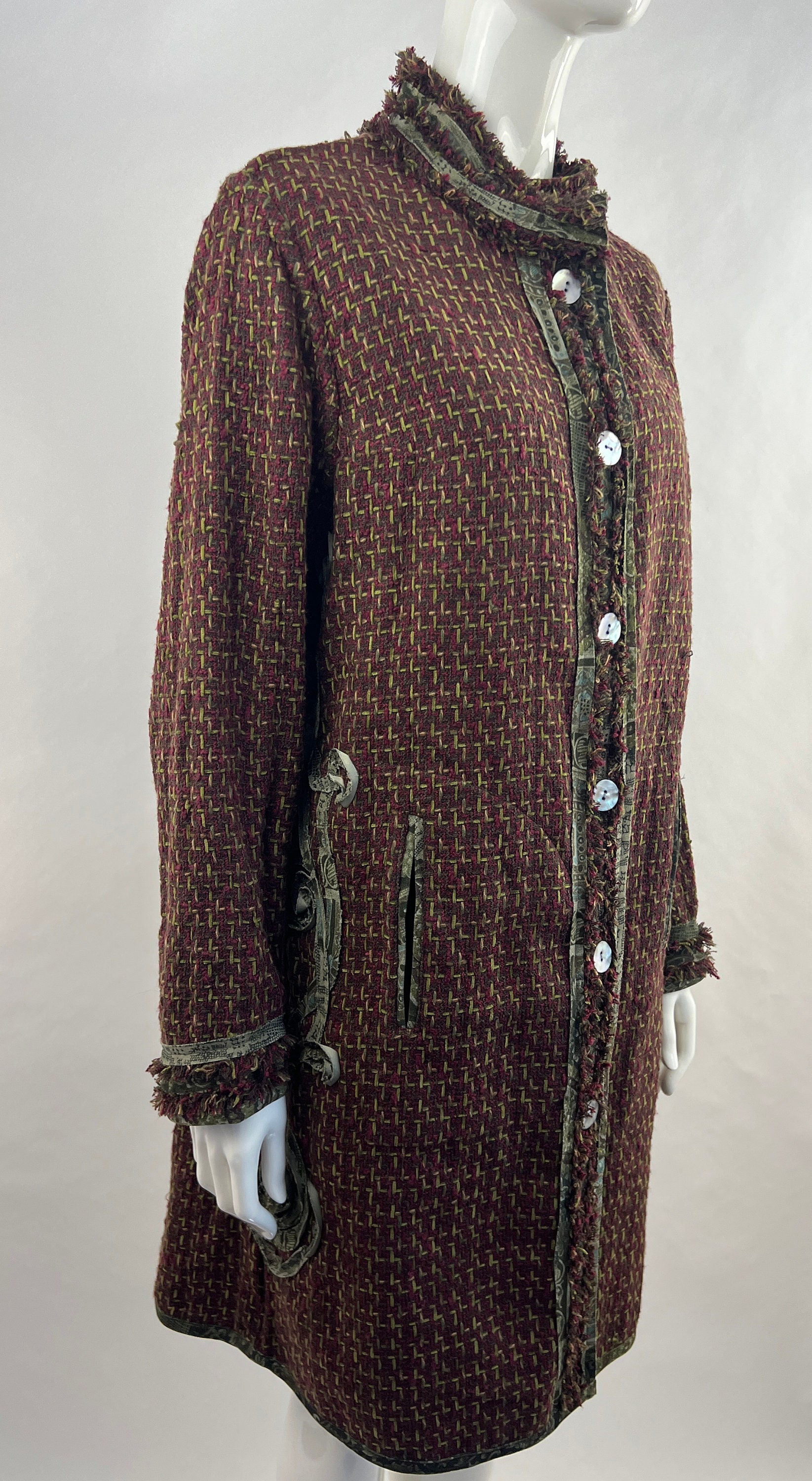 1980's Koos of Course! Reversible Jacket |burgundy Tweed 3/4 Length ...