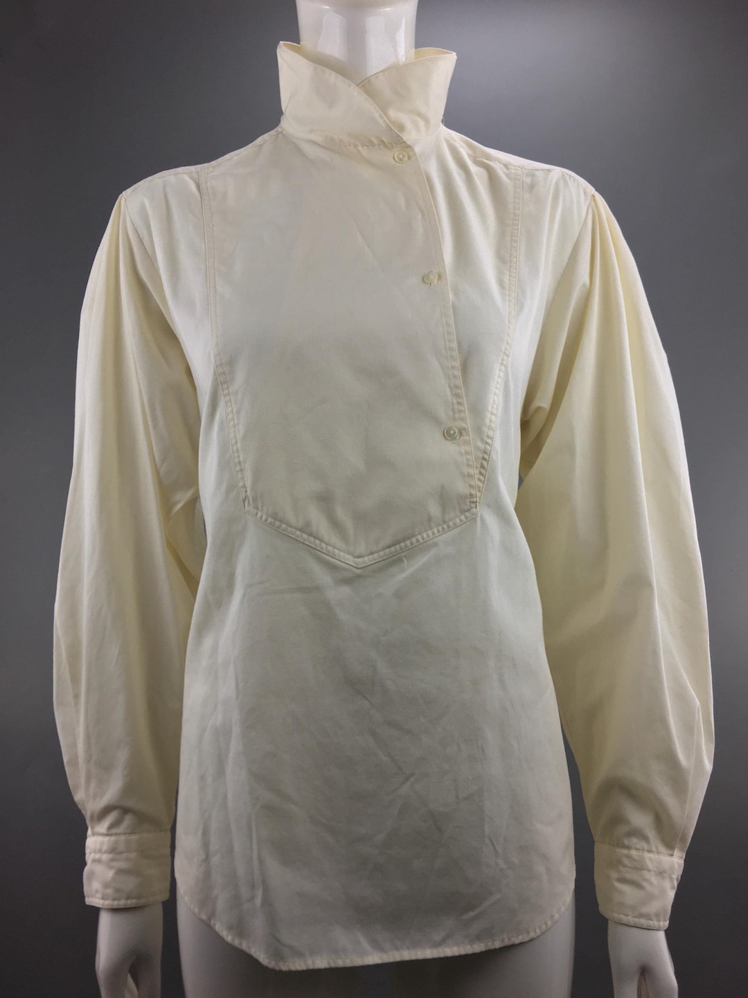 80's Liz Claiborne White High Collar Blouse|secretary Blouse|librarian ...