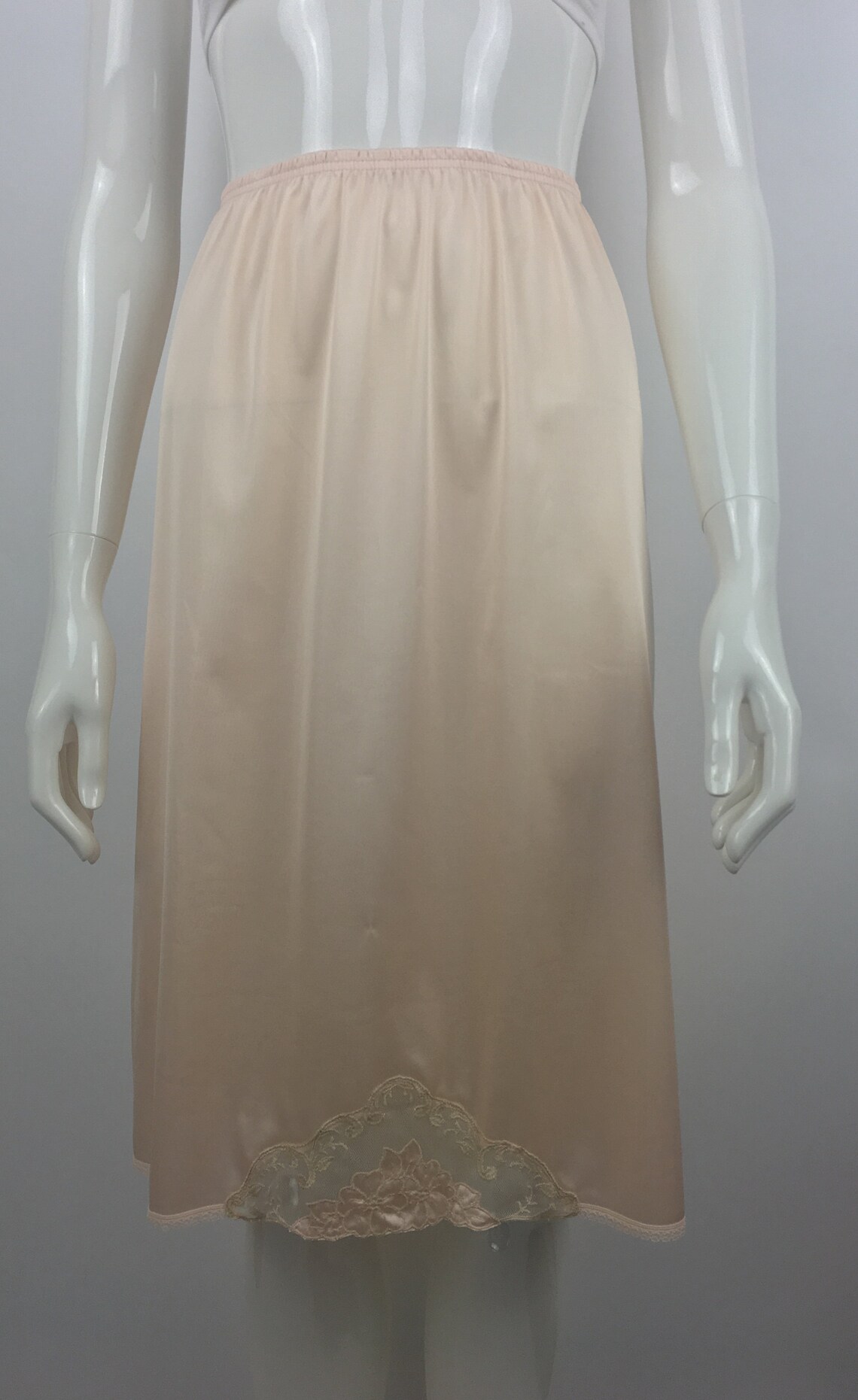 1970's Vanity Fair Champagne Pink Half Slip W Embroidered | Etsy