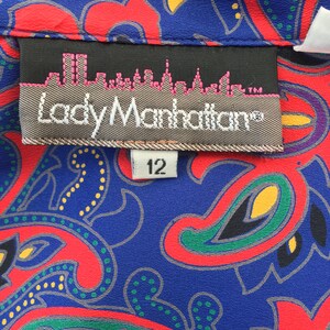 1980's Lady Manhattan Blue Paisley Blouse|secretary's Blouse|librarian ...