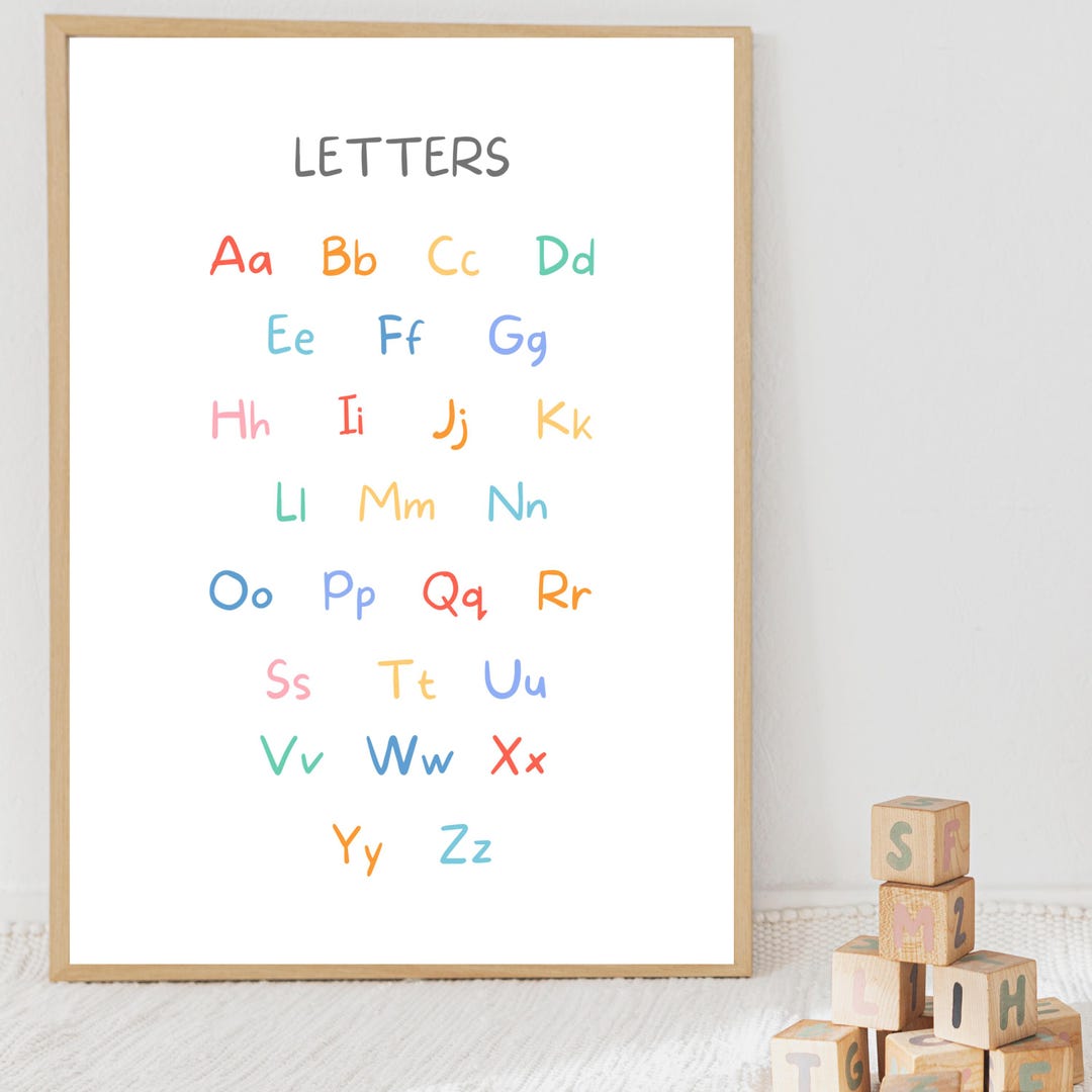 Colorful Alphabet Printable Poster, Uppercase Lowercase Letters, Kids ...