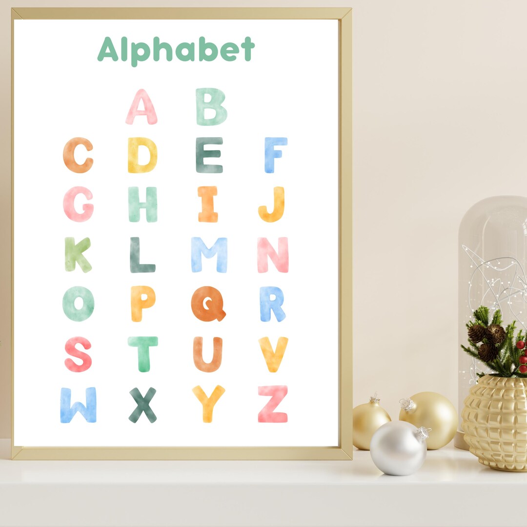 Kids Colorful Alphabet Poster, Classroom ABC Wall Art, Engaging ...