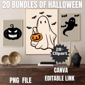 Watercolor Halloween Clipart Bundle: Ghost, Pumpkin, Witch Hat (PNG) - Etsy