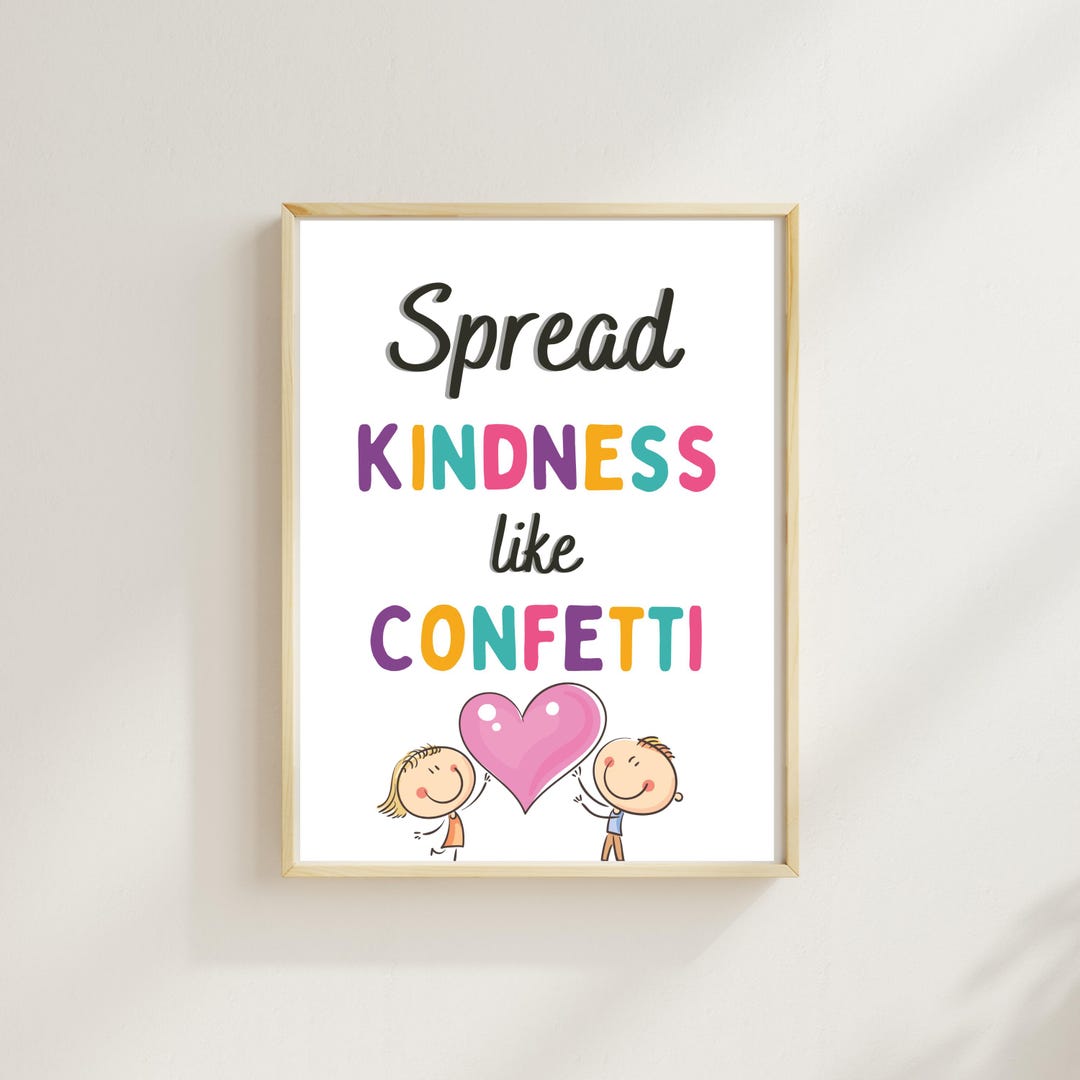 Fun Kindness Poster, Colorful Design, Positive Behavior Reminder ...