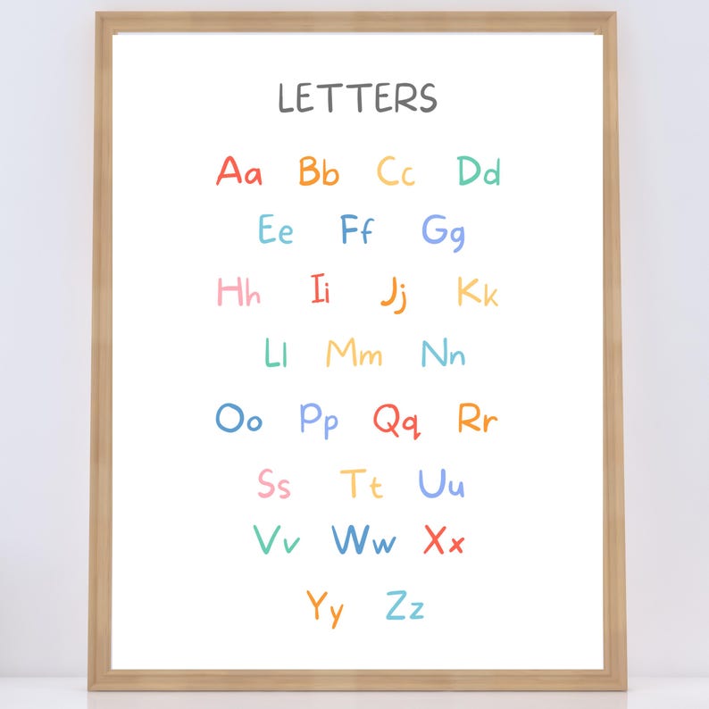 Colorful Alphabet Printable Poster, Uppercase Lowercase Letters, Kids ...