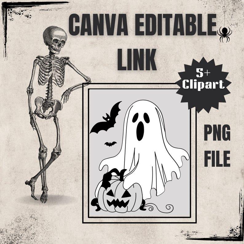 Skeleton Clipart, Halloween Clipart Bundle, Cute Spooky Watercolor ...