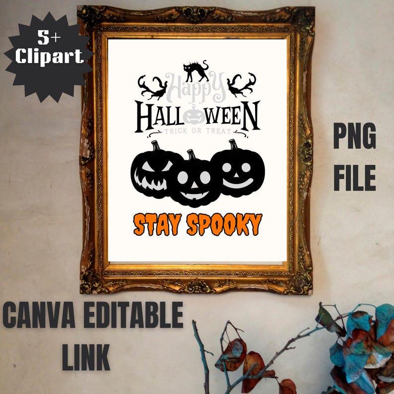 Spooky Halloween Watercolor Clipart: Ghost, Witch, Pumpkin (PNG) - Etsy