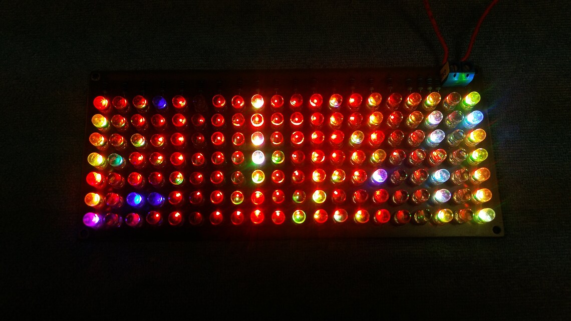 RGB RAINBOW LED Panel, for Multicolour Neon Show Effect 20x7 140 Bulbs ...