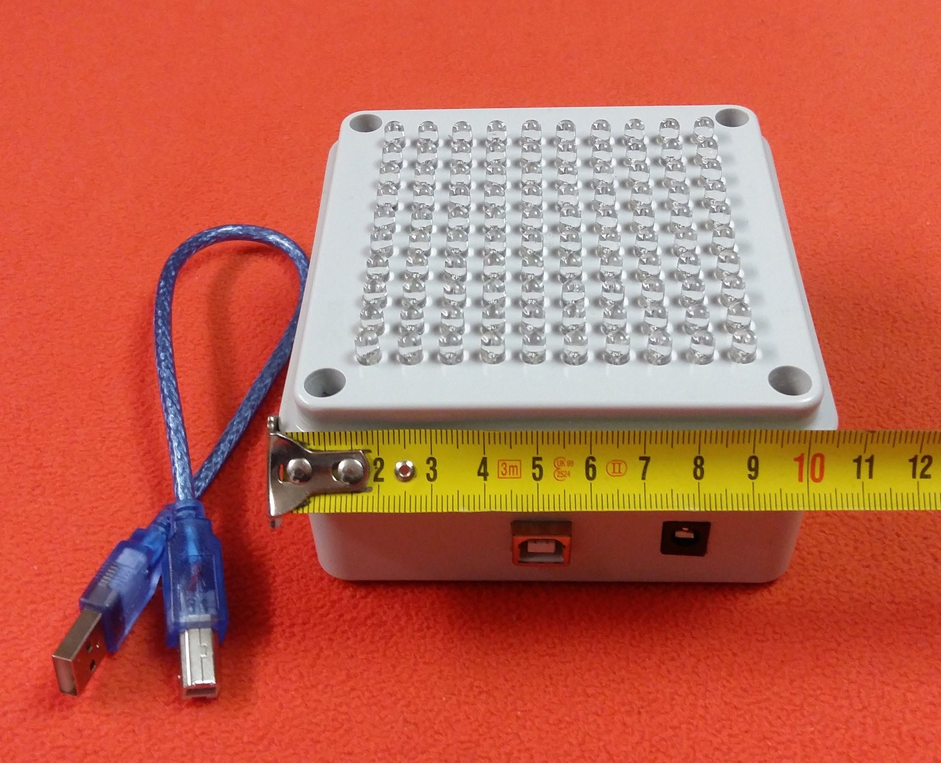 RAINBOW LED Matrix Display Cube Box Light Show Effect 10 X 10 USB & 9V ...