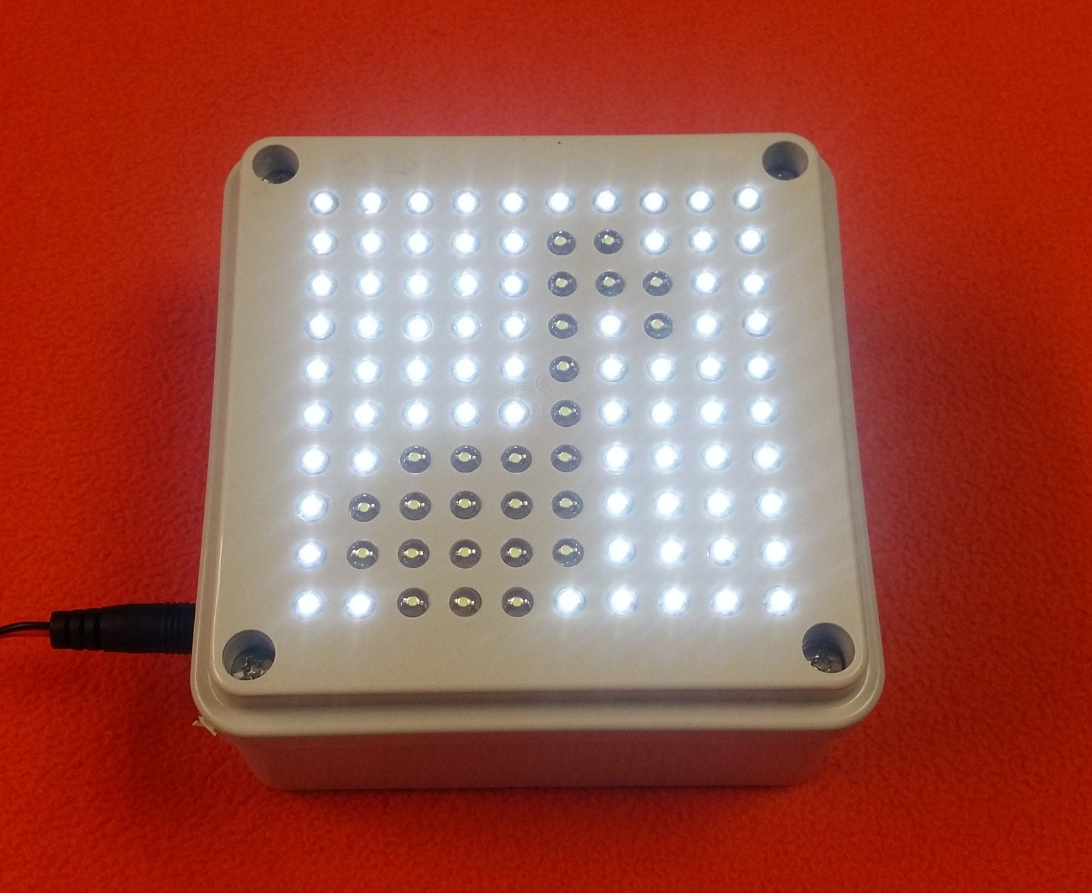WHITE LED Matrix Night Light Display, 100 Leds Cube Box Light Show ...