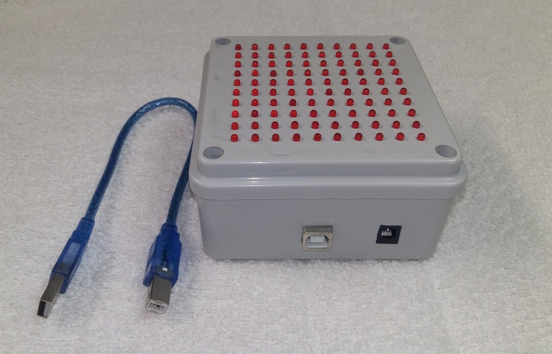 RED 100 LED Matrix Disco Cube Box Display, Portable Light Show Effect ...