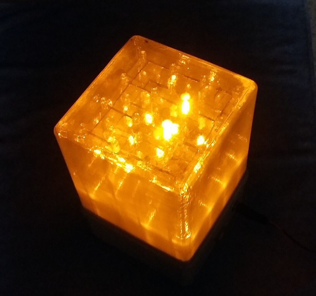 ORANGE LED CUBE 3D Display Light Show Effect Box Usb & 9V - Etsy