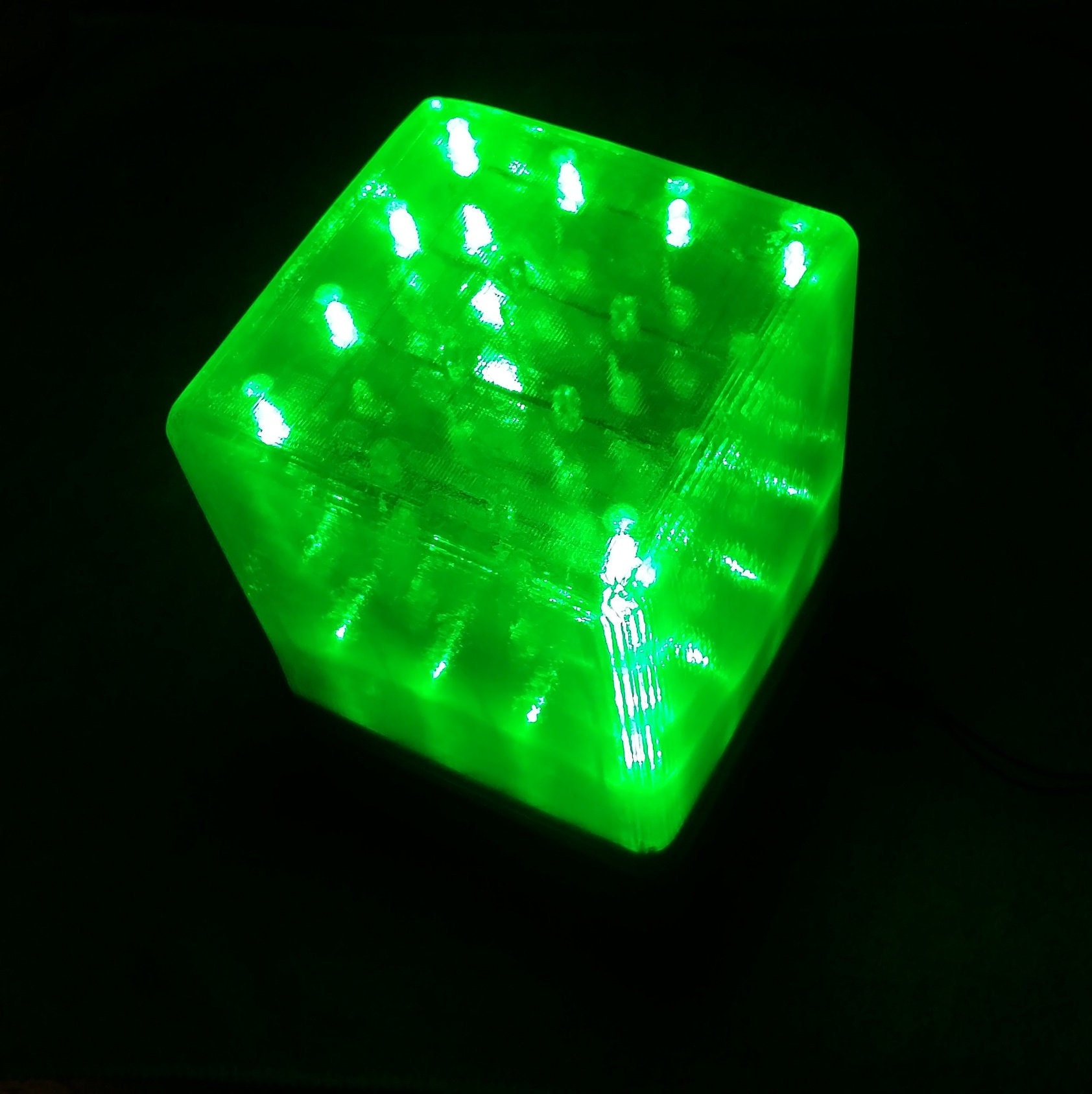 4x4x4 GREEN LED CUBE Box 3D Display, Ultrabright Light Show Effect, Usb ...