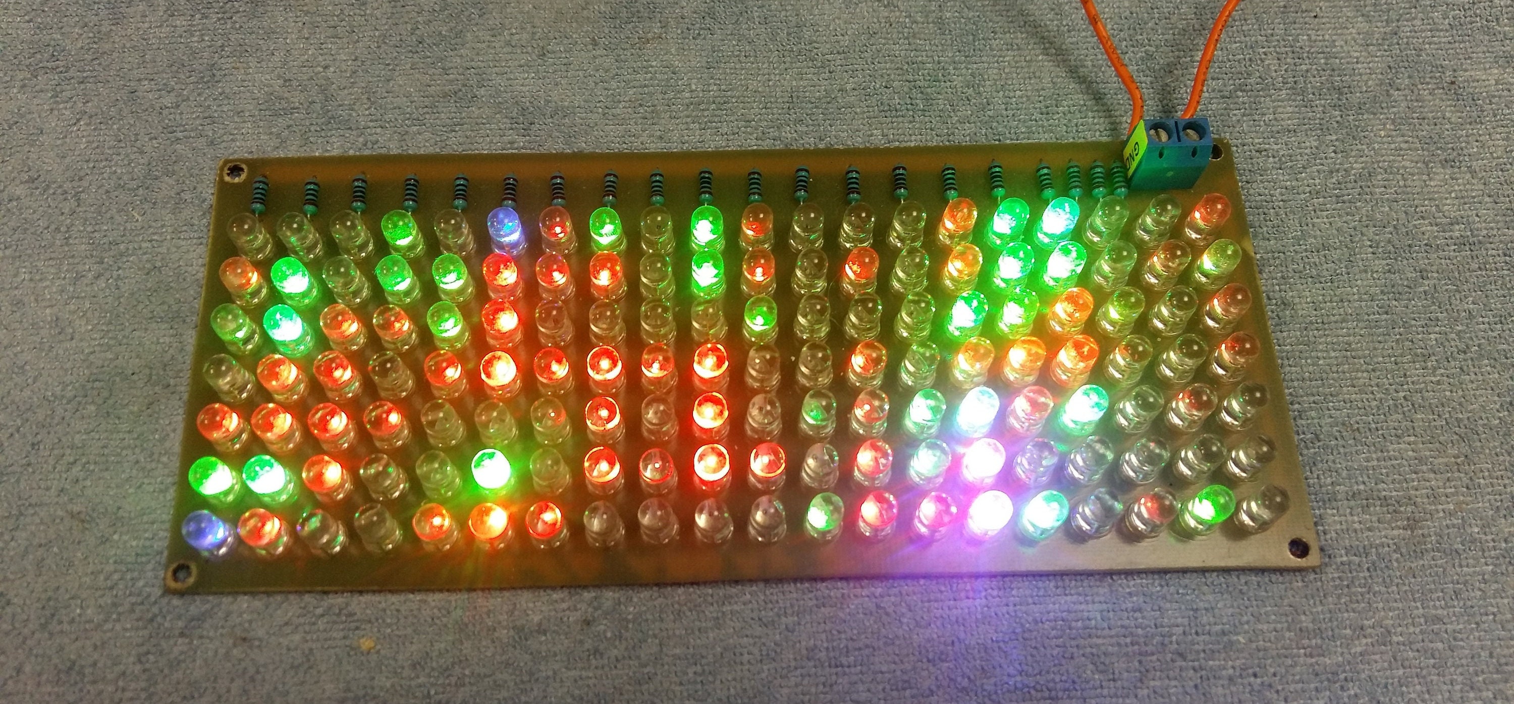 RGB RAINBOW LED Panel, for Multicolour Neon Show Effect 20x7 140 Bulbs ...