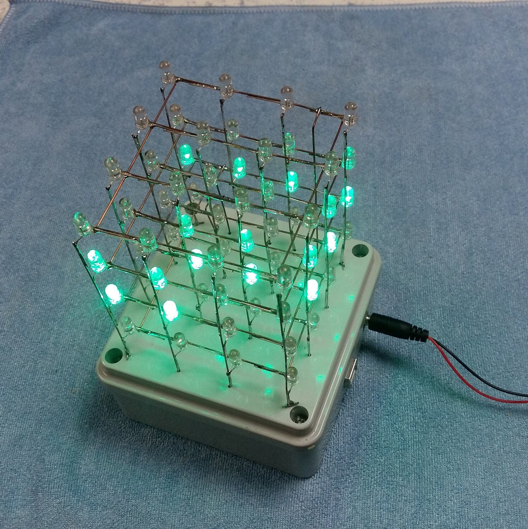 4x4x4 GREEN LED CUBE Box 3D Display, Ultrabright Light Show Effect, Usb ...