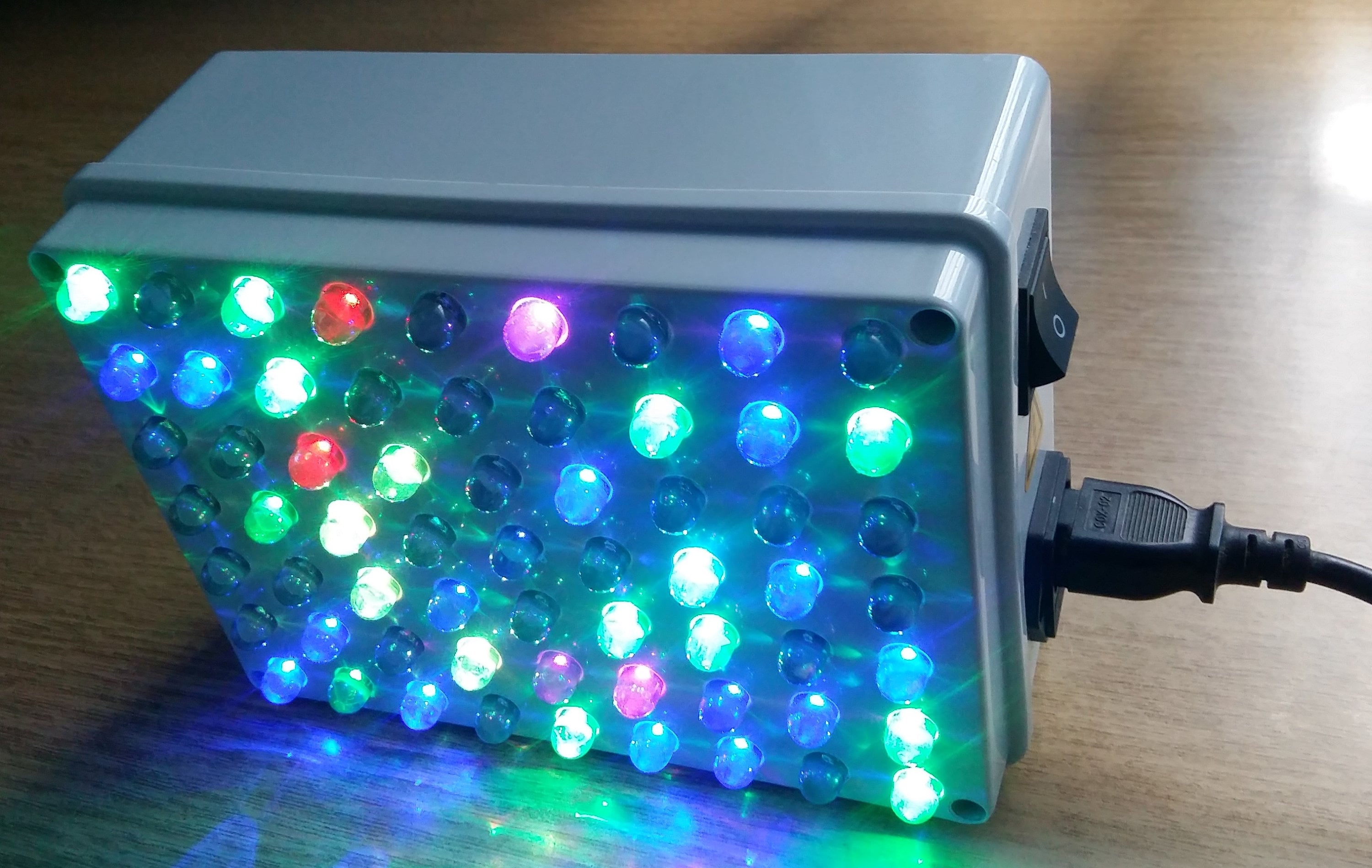 RGB LED Cube Box Light Show Effect 9x7 10 Mm Led's 56 Led's Euro Power ...