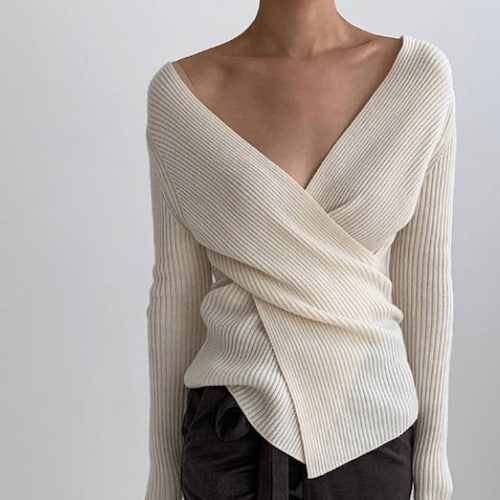 Wrap Sweater / Sweaters for Women / Knit Top / Wrap Top / | Etsy