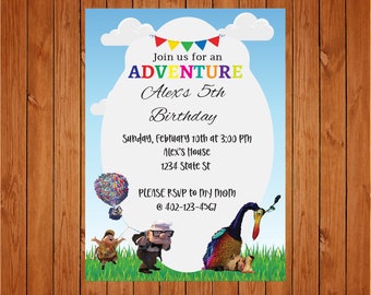 Pixar up Birthday Invitation | Etsy