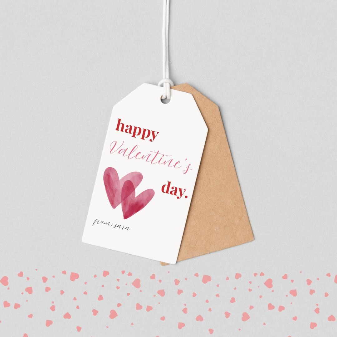 Editable Valentine's Day Gift Tag, Printable Favor Tag (instant ...