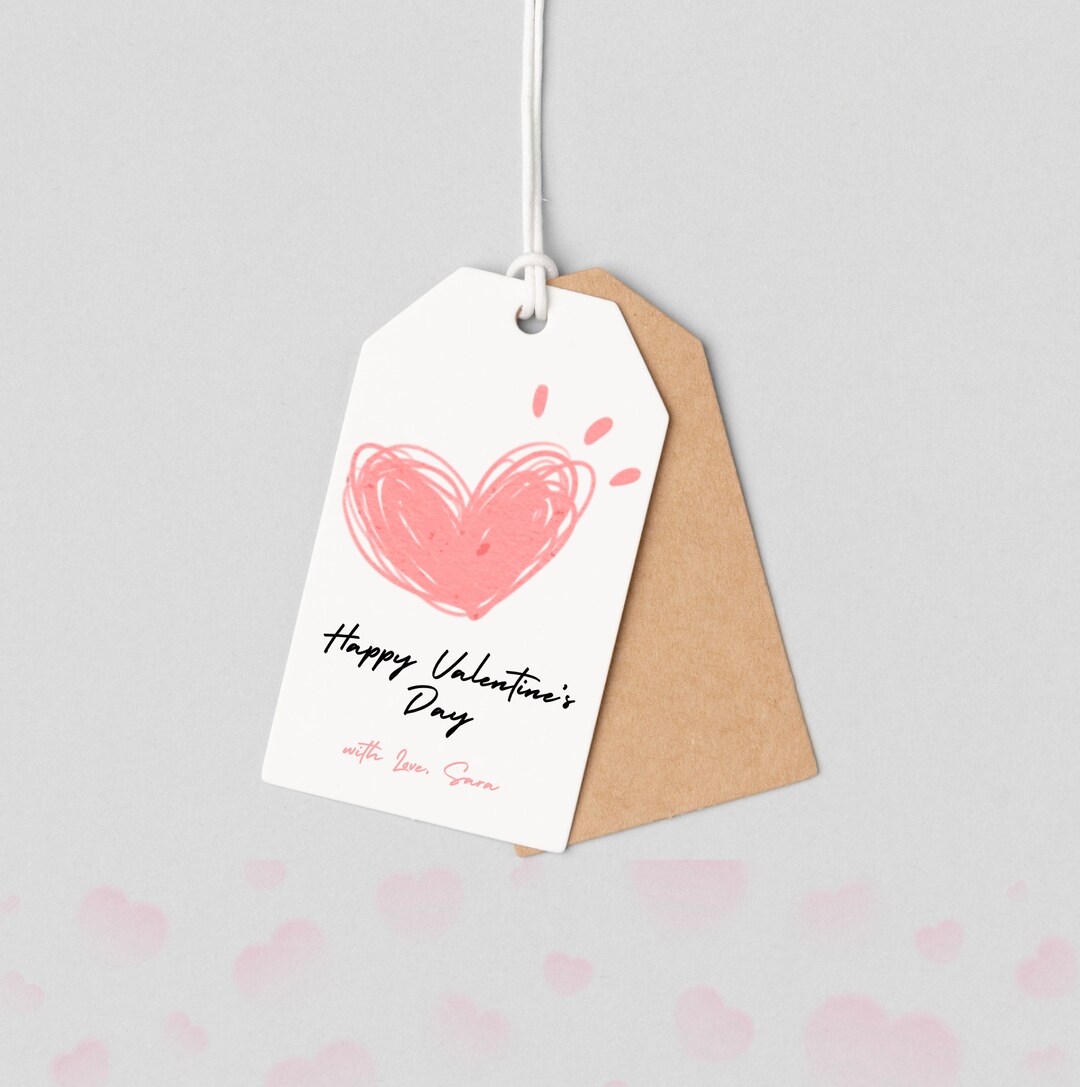 Editable Valentine's Day Gift Tags, Printable Template (PDF) - Etsy