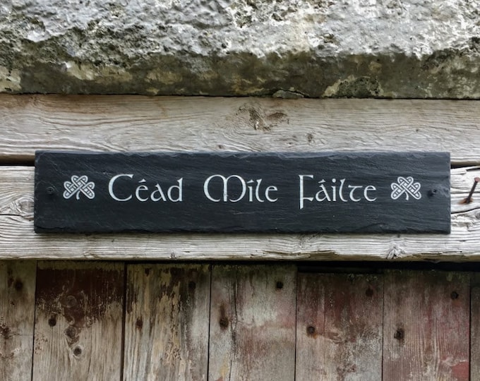 Irish Welcome Sign - Céad Mile Fáilte - Slate Sign-porch Welcome Sign ...