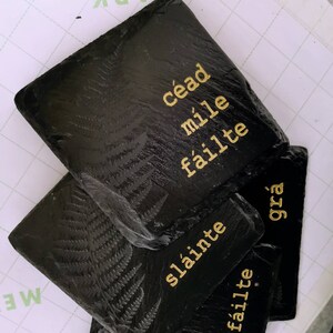 Irish Fern Slate Coasters Set of 2 With the Most Used Beautiful Gaelic ...