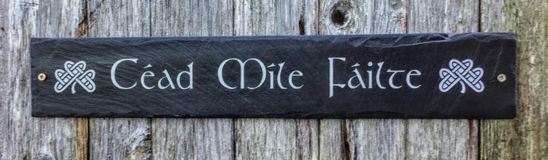 Irish Welcome Sign Céad Mile Fáilte Slate Sign-porch - Etsy