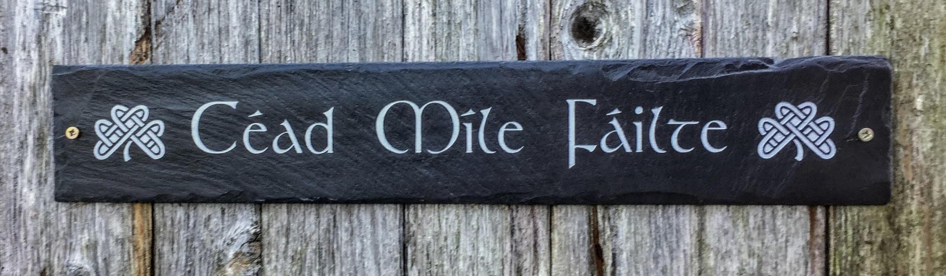 Irish Welcome Sign Céad Mile Fáilte Slate Sign-porch - Etsy