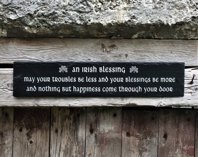 Irish Slate ' Over the Door' an Irish Blessing - Irish Welcome Slate ...