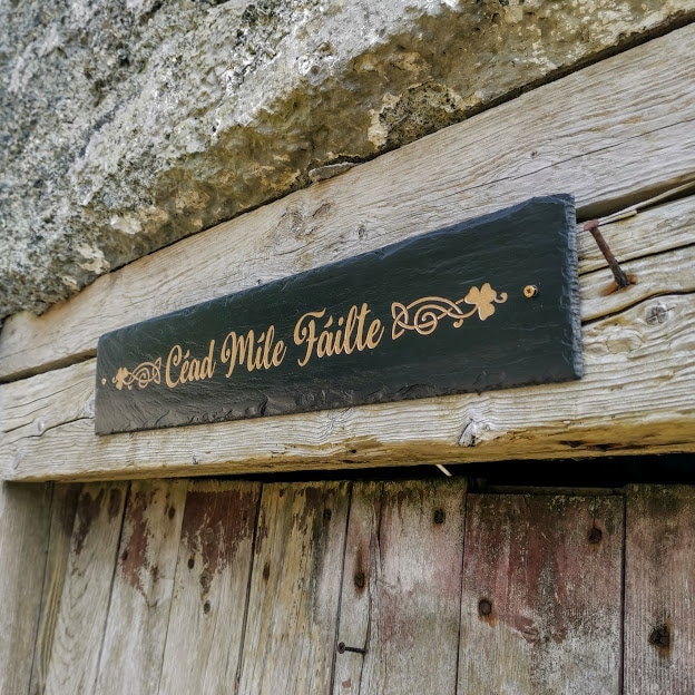 Over the Door Scottish Welcome Sign Céud Mile Fáilte Rose | Etsy