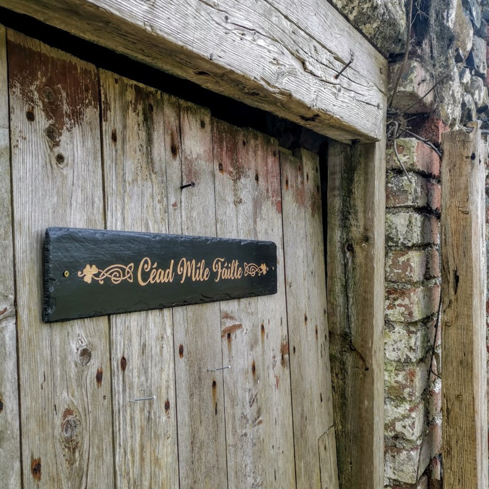 Over the Door Irish Welcome Sign Céad Mile Fáilte Rose | Etsy
