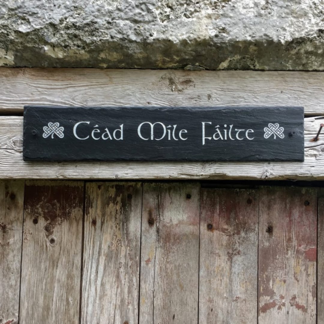 Irish Welcome Sign - Céad Mile Fáilte - Slate Sign-porch Welcome Sign ...