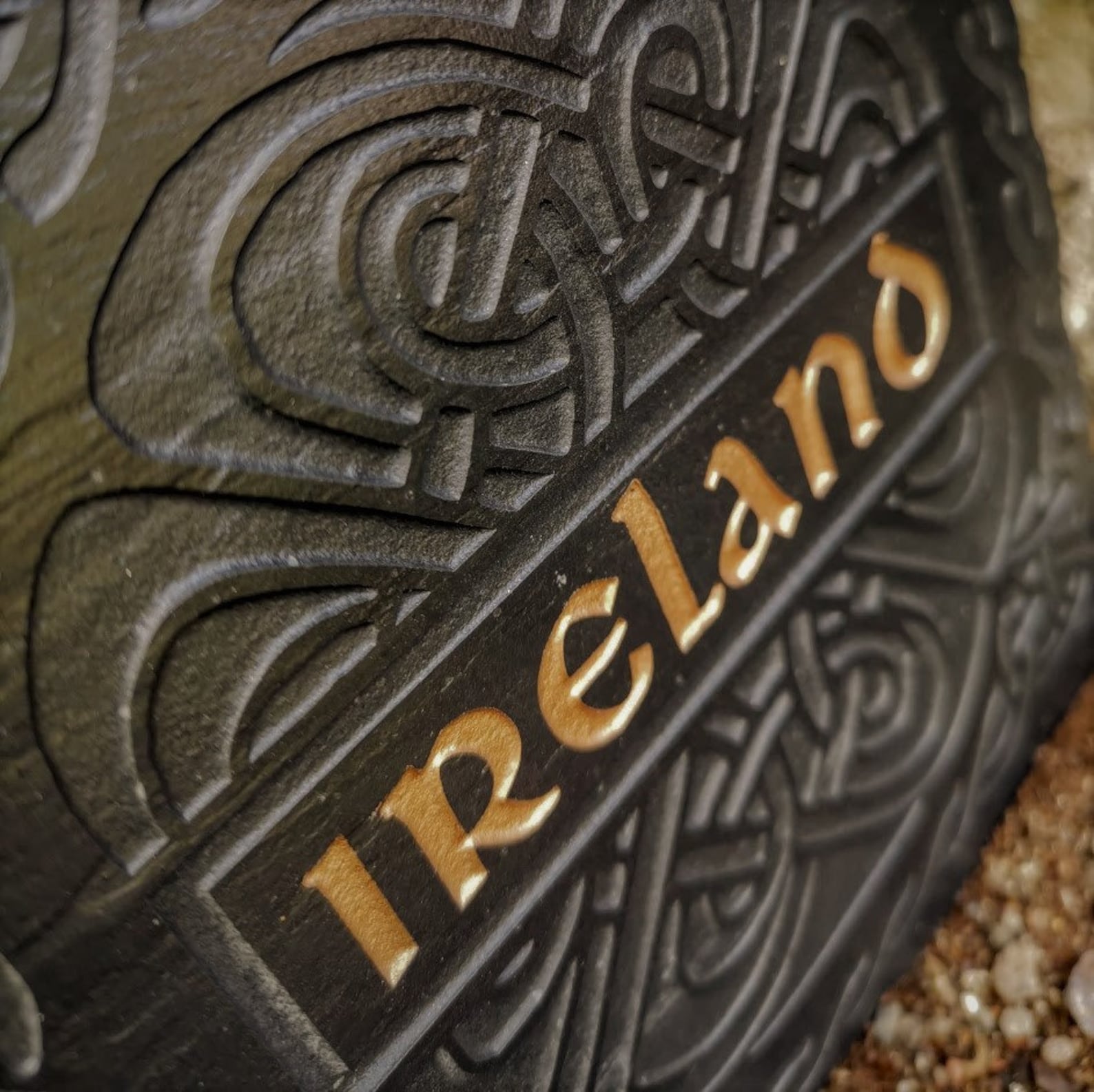 Irish Slate Tea/Coffee/Pot Stand Celtic Design deeply | Etsy