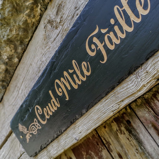 Over the Door Scottish Welcome Sign Céud Mile Fáilte Rose | Etsy