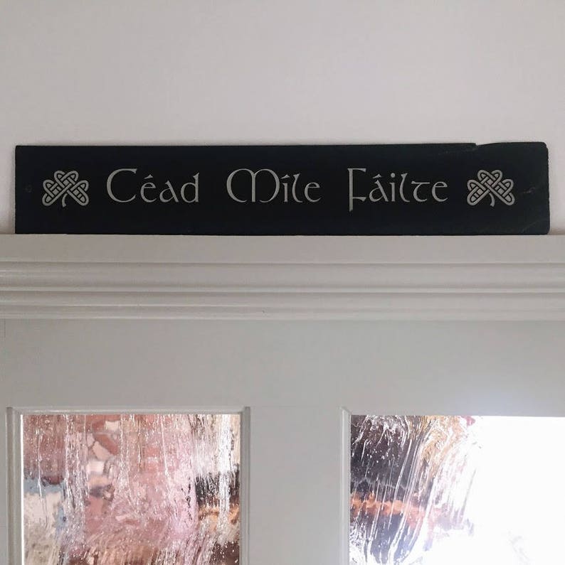 Irish Welcome Sign Céad Mile Fáilte Slate Sign-porch - Etsy