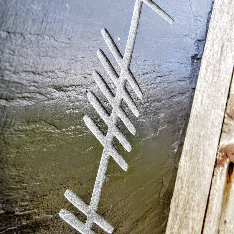Natural Slate Ogham Plaque With the Gaelic Inscription Grá / | Etsy