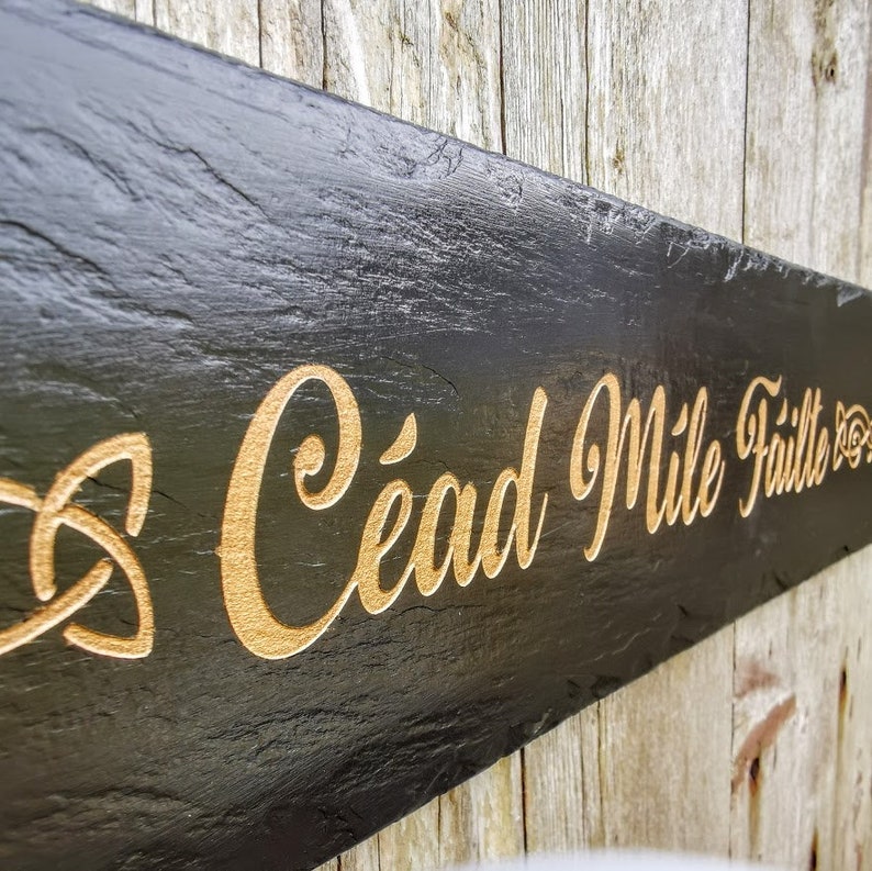 Cead Mile Failte Slate Sign - Irish Welcome Home Decor - Etsy