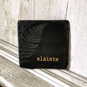 Irish Fern Slate Coasters Set of 2 With the Most Used Beautiful Gaelic ...