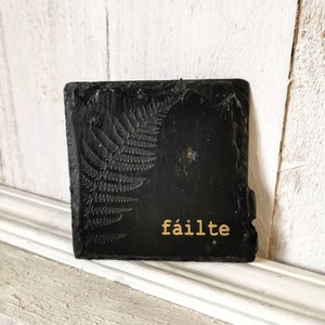 Irish Fern Slate Coasters Set of 2 With the Most Used Beautiful Gaelic ...