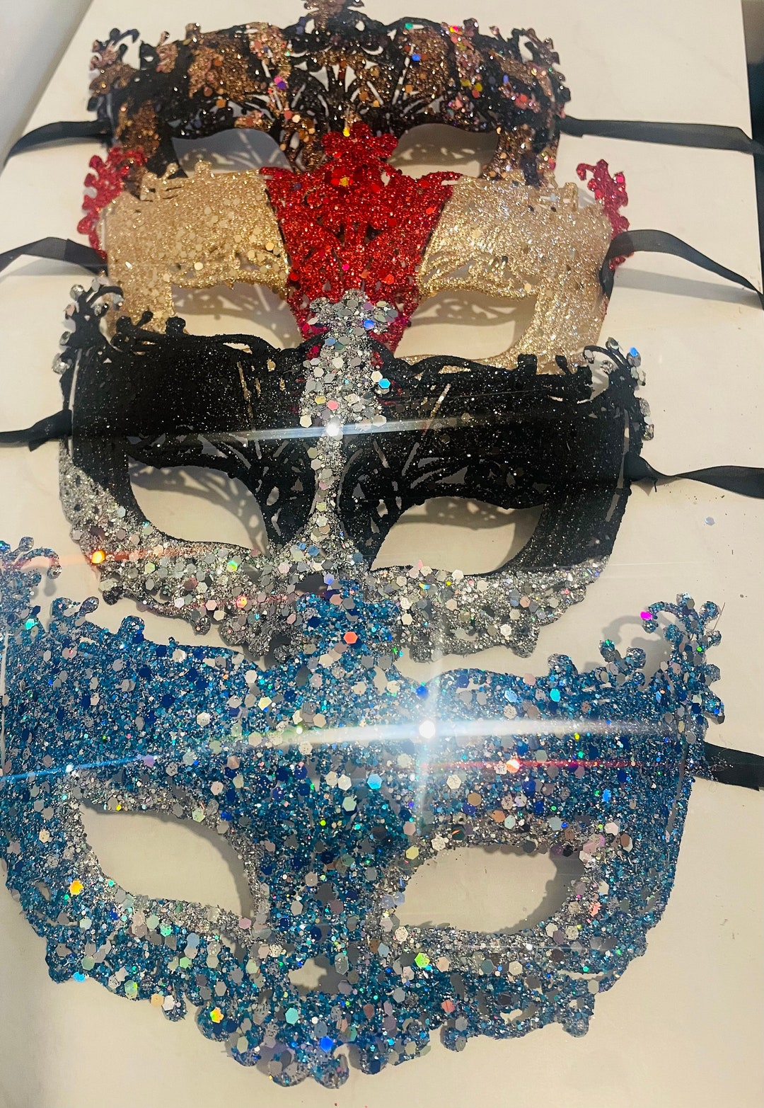 Luxury Masquerade Ball Masks in 2 Colours - Etsy