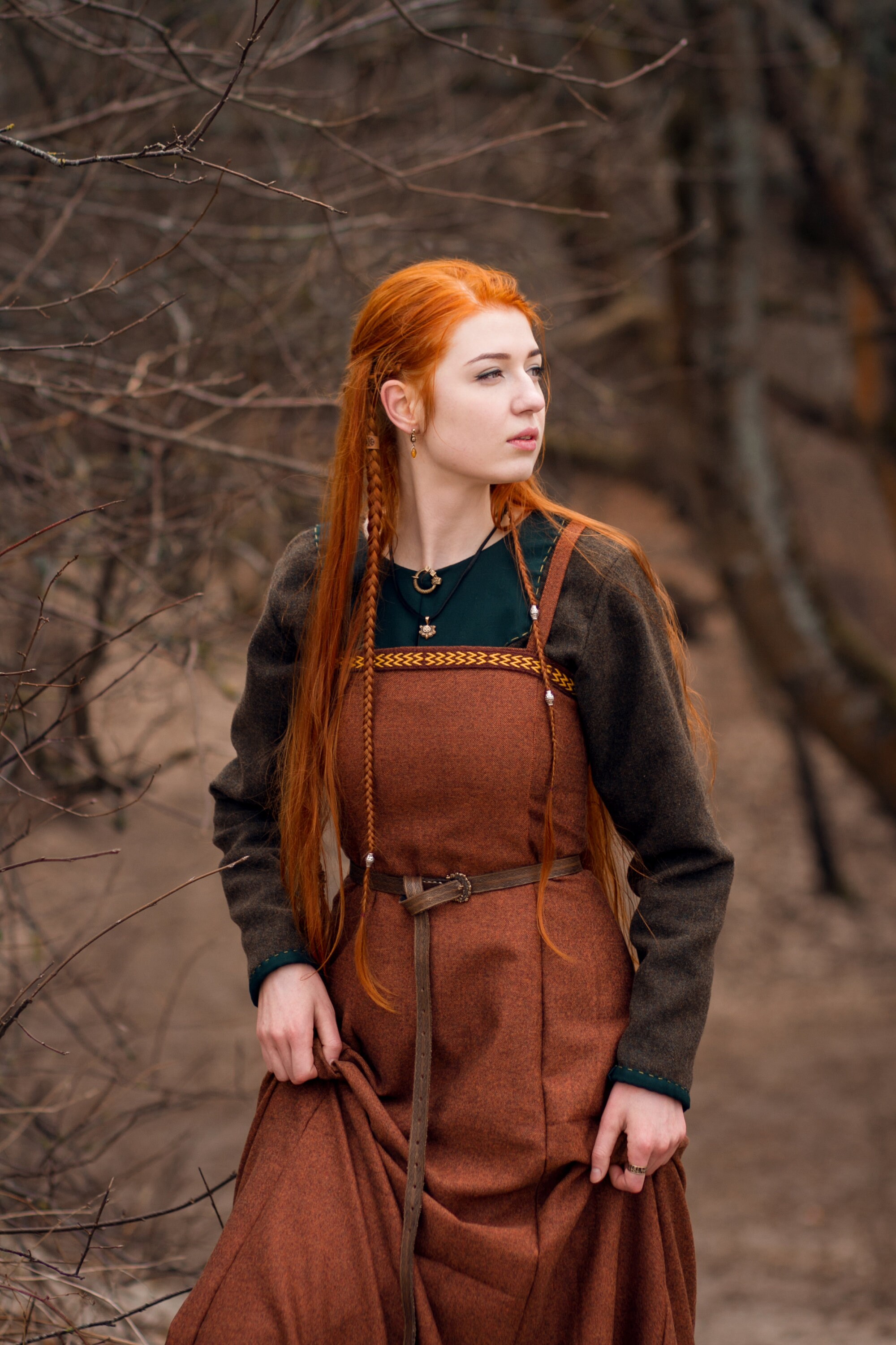 Viking Long Apron Dress Woolen Hangerock Viking Garb Norse | Etsy