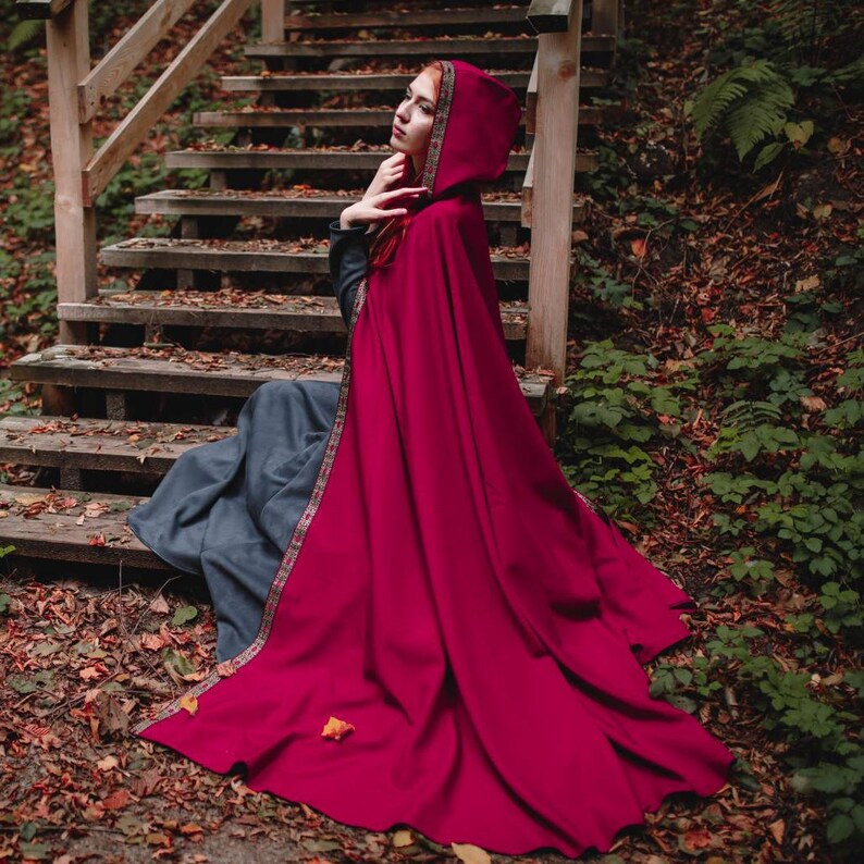 Hooded cloak Cloak with hood Fantasy cape Fantasy cloak | Etsy