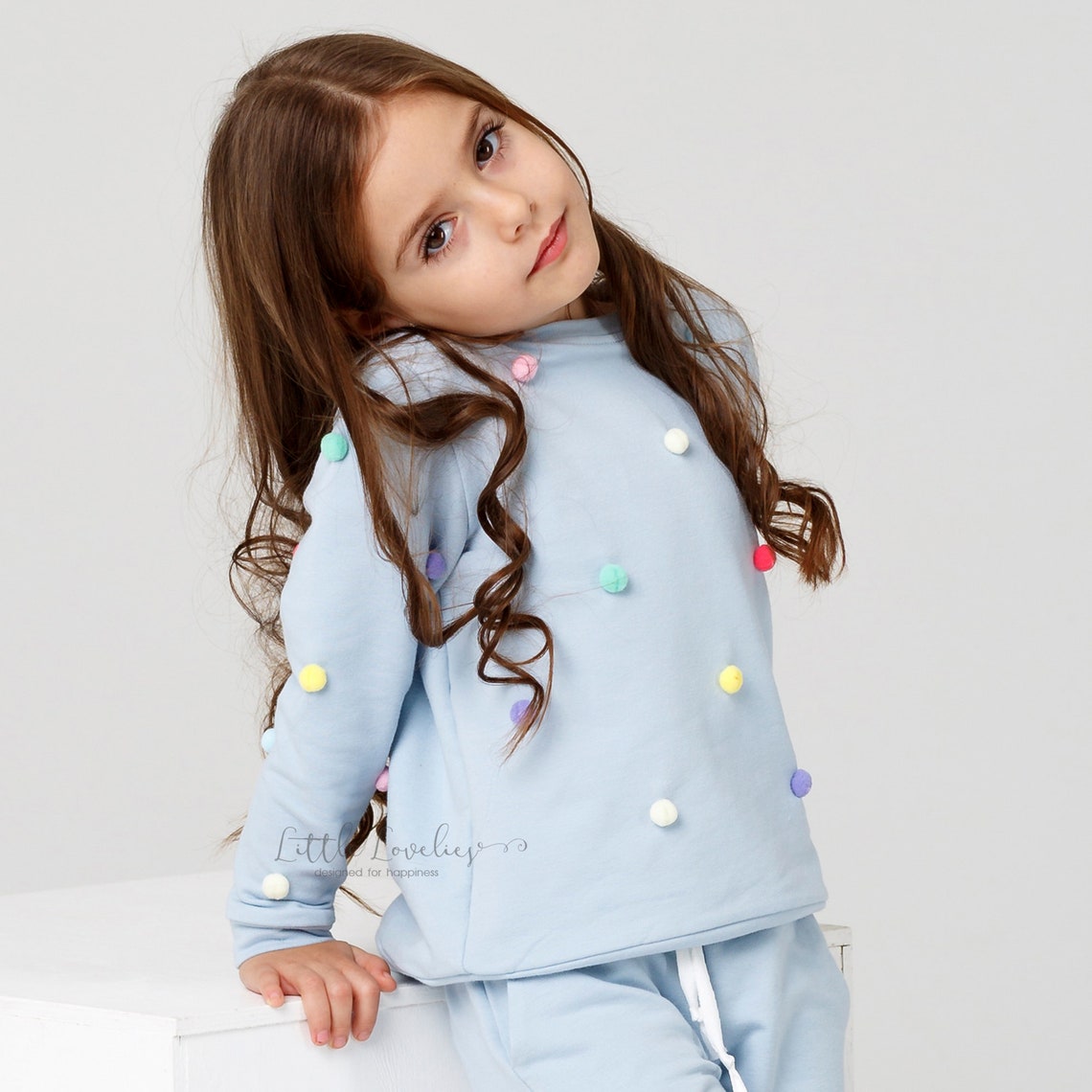 Blue Sweater for Girlsweatshirt Girlssweatshirt Kidssweater - Etsy