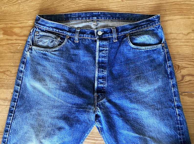 Vintage Original 60s LEVIS 501 Big E Unisex Men Size 38x29 Single Stitch Indigo Denim Selvedge ...