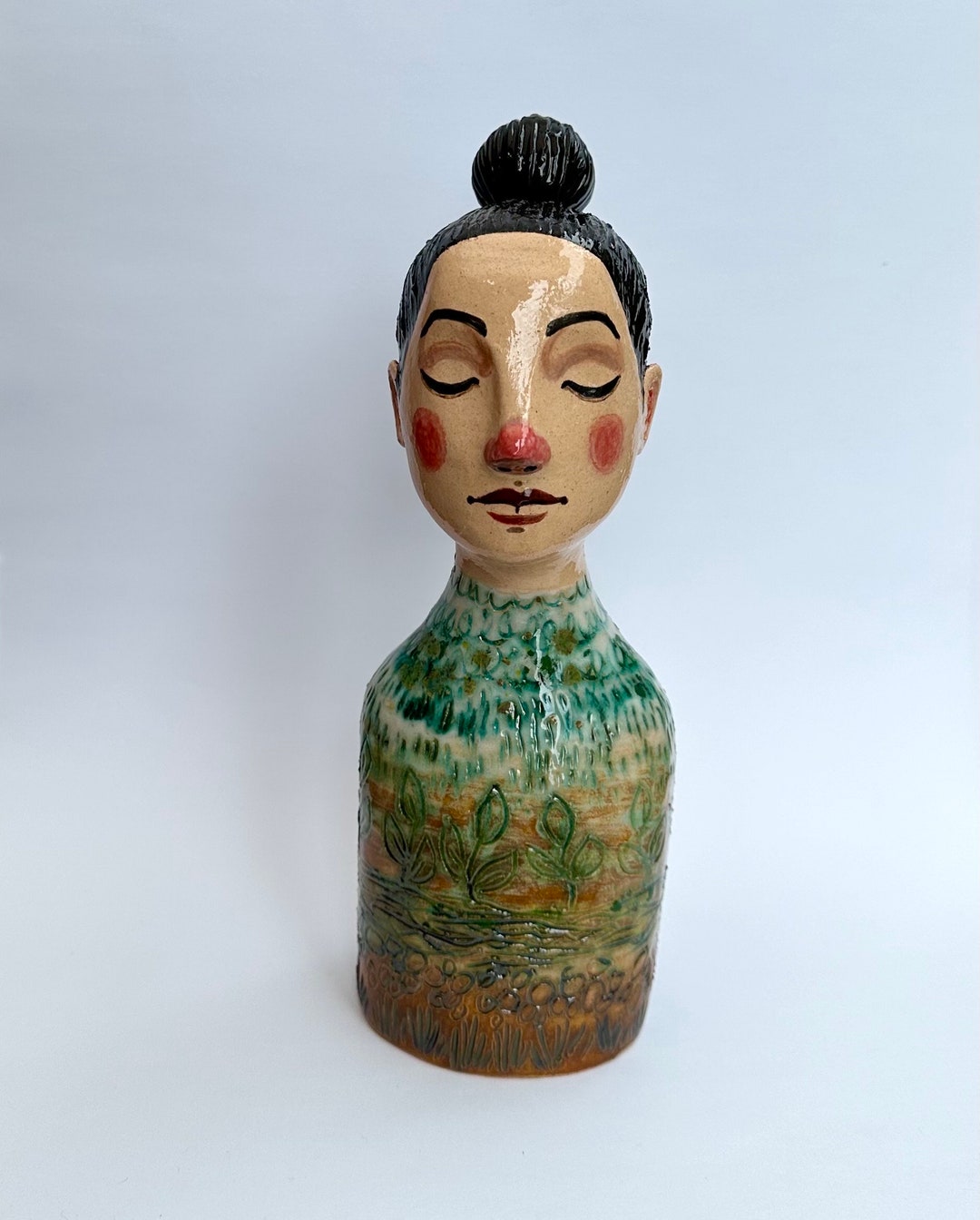 Ceramic Historical Historic Tudor Style Sculpture Folk Art Lady ...