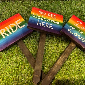 Personalised Rainbow Pride Garden Plaque: Handmade Plot Marker - Etsy