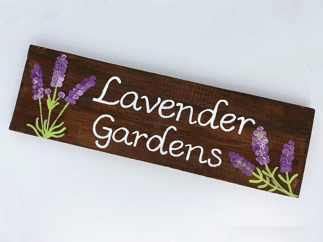 Personalized Lavender House Sign: Hand-painted Wooden Address Plaque - Etsy